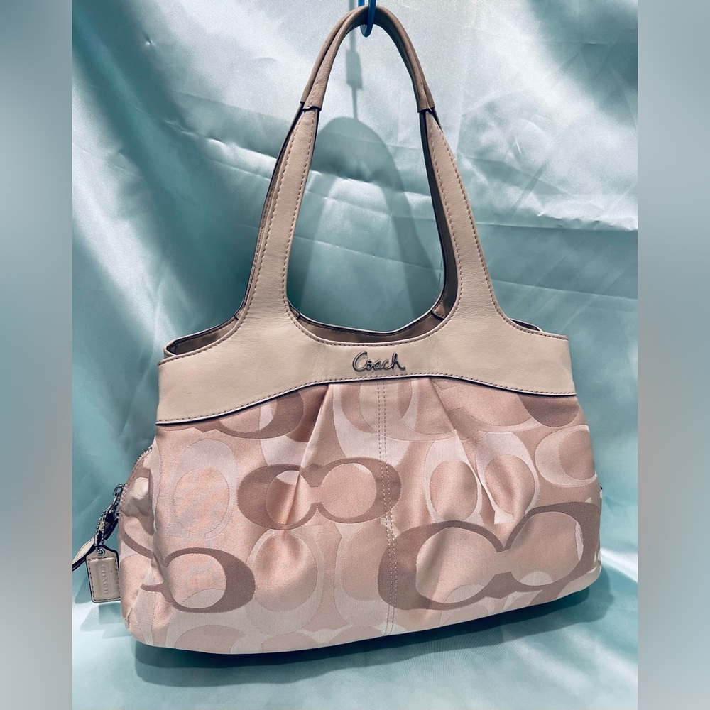 Coach - Optic Lexi Jacquard Logo Leather Trim Satchel… - Gem